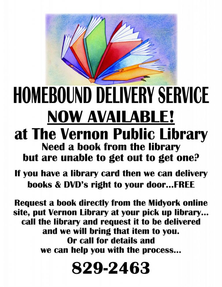 Homebound Delivery Flyer – Vernon Public Library